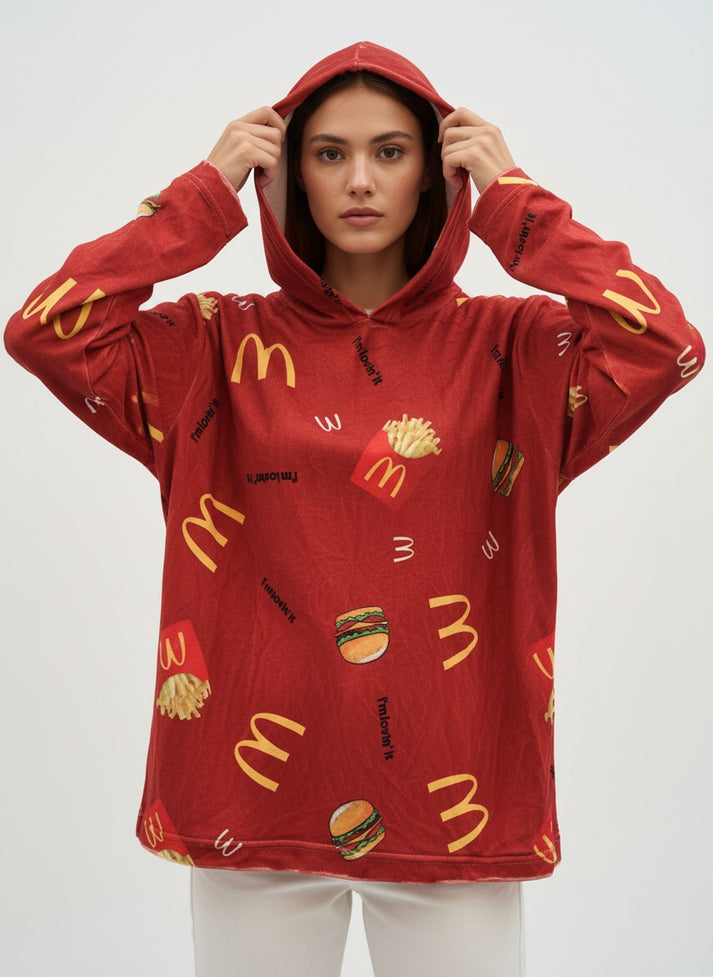 Red mac hoodie velvet hoodie only – Onfleekstuff